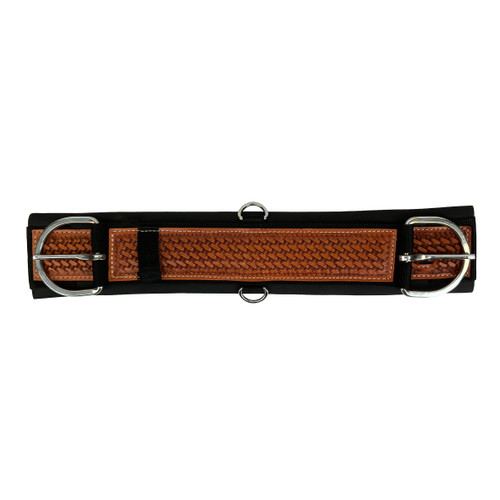 Showman Basketweave Tooled Straight Neoprene Bottom Girth - Pony ...