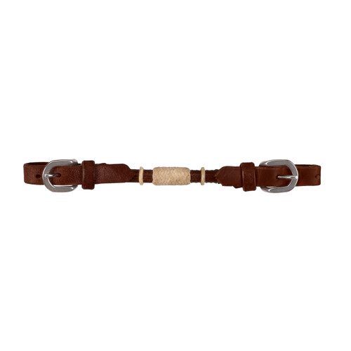 Showman Argentina Cow Leather Rolled Curb Strap w/ Rawhide - Oily Brown ...