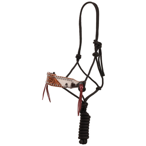 Showman Cowpuncher Leather Nose Cowboy Knot Halter - Carolina Tack Supply Inc