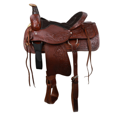 16" Buffalo Argentina Cow Leather Tooled Roper Style Saddle - Carolina ...