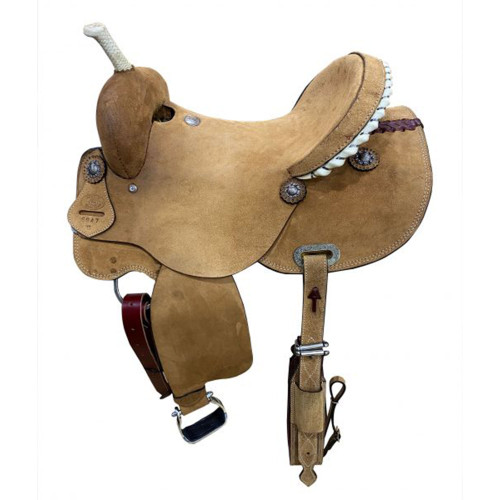 15", 16" Circle S Barrel Style Saddle w/ Rawhide Trim Accents ...