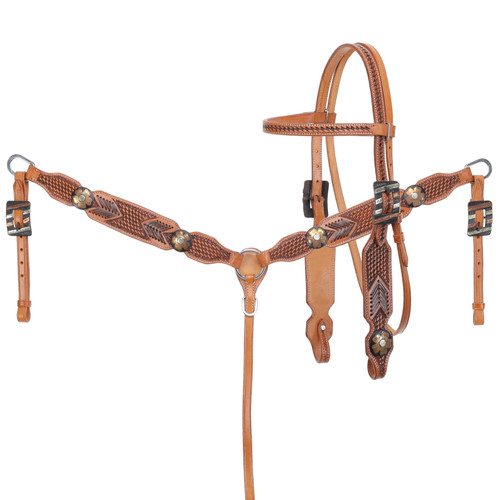 Showman Stitch & Weave Browband Headstall & Breast Collar Set ...