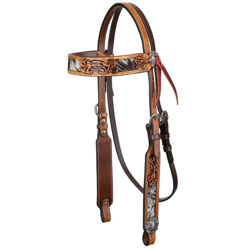Showman Gilded Prairie Argentina Cow Leather Browband Headstall ...