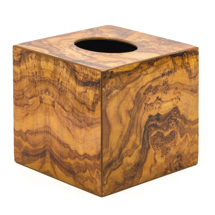 Burr Walnut Tissue Box Cover - decoupage (wood)