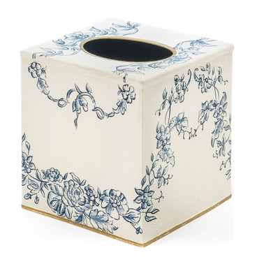 Blue tissue box holder store