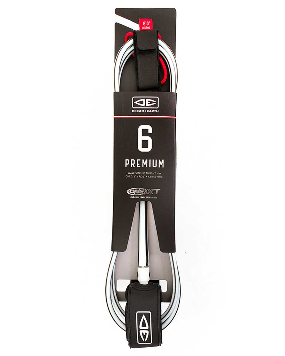 O&E Premium XT 6ft Leash White - Dreamtime Surf