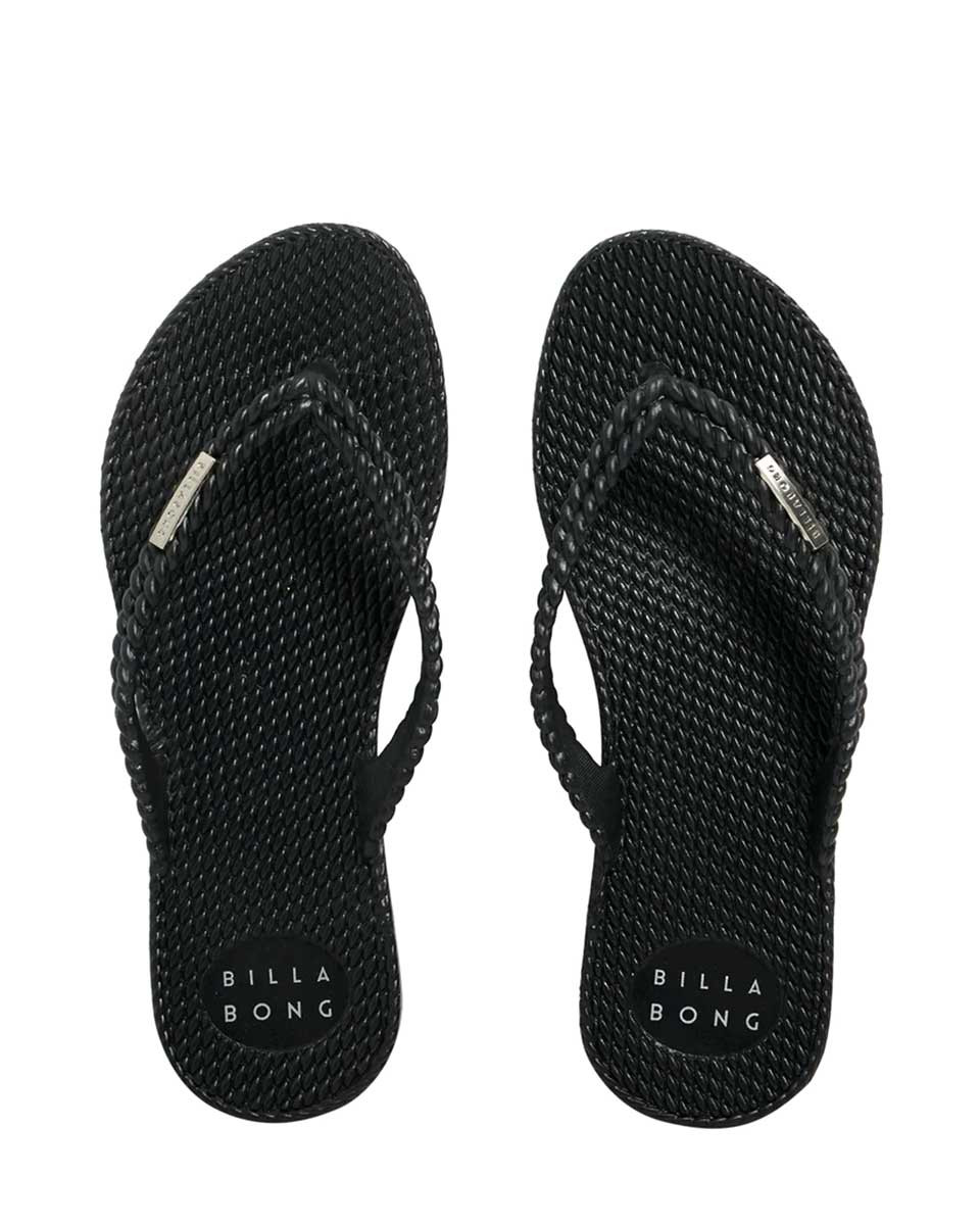 Kick Back Thong Solid - Black/Silver - Dreamtime Surf