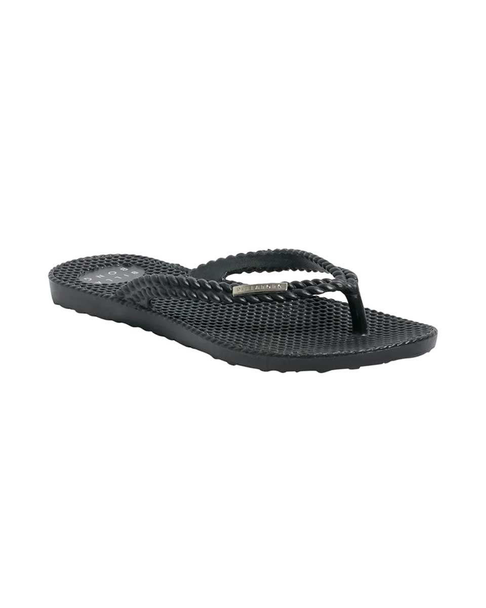 Kick Back Thong Solid - Black/Silver - Dreamtime Surf