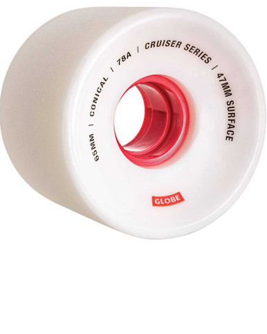 Conical Cruiser Wheel (White/Red 65) - Dreamtime Surf