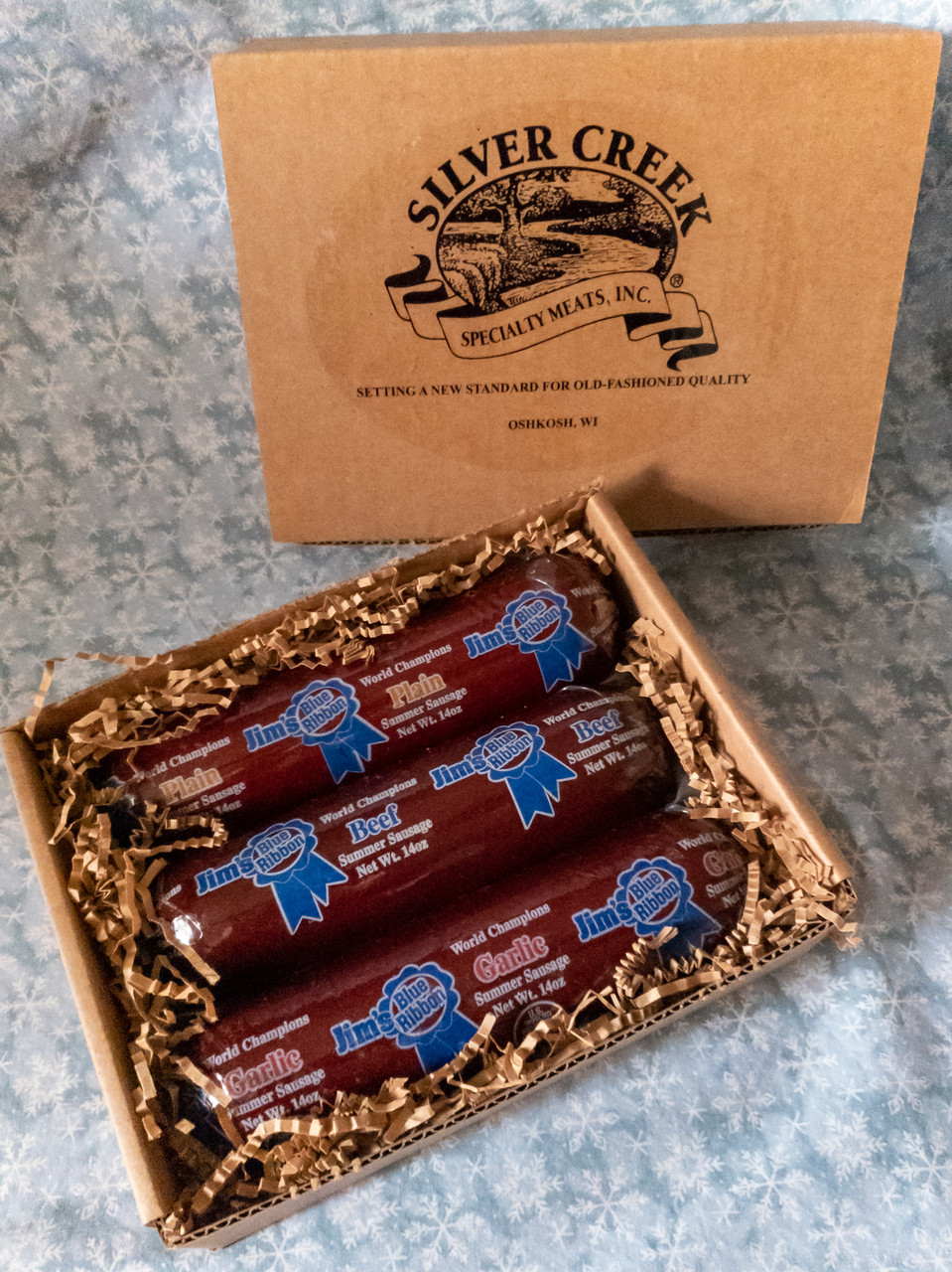 Jim's Blue Ribbon Summer Sausage Sampler - silvercreekspecialtymeats.com