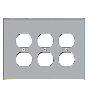 Custom Jumbo Triple Duplex Acrylic Mirror Outlet Cover Plate ...