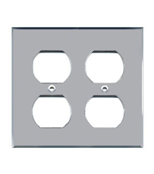 Double Duplex Acrylic Mirror Outlet Cover Plate | Wholesale Glass ...