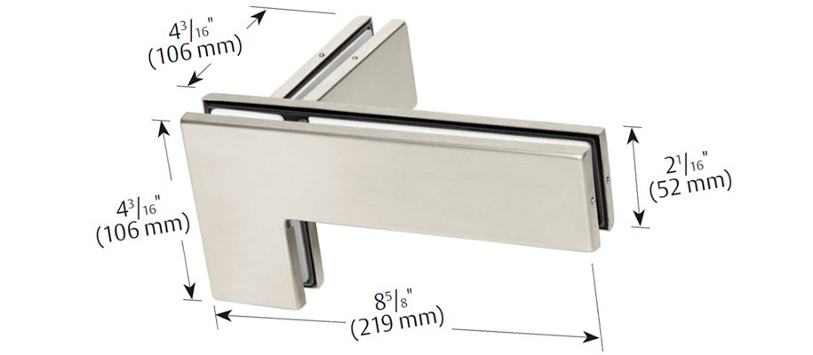 Glass Sidelite Transom Fin Patch (PFT-41) Satin Stainless Steel ...