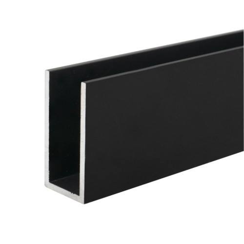 1" x 2" x 1/8" Wall Matte Black U-Channel 47" | Wholesale Glass & Supplies