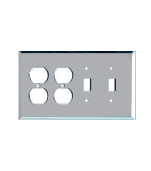 3 Duplex + 2 Toggle Glass Mirror Outlet Cover Plate | Wholesale Glass ...