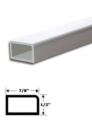 7/8" x 1/2" White Vinyl Stop Trim With Tape 83-7/8"