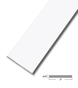 2" X .075" White Vinyl Flat Bar Window Trim with Tape -12 ft Long