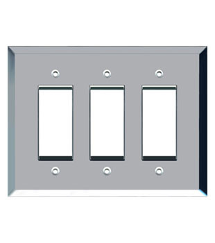 Jumbo Triple Decora Glass Mirror Switch Cover Plate | Wholesale Glass ...