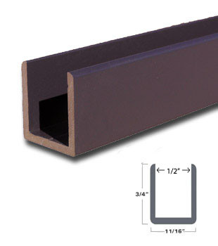 Matte Black Aluminum Deep U-Channel for 1/2" Glass 95" | Wholesale ...