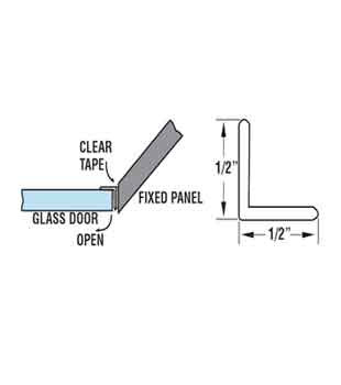 Clear "L" Angle Shower Door Strike Jamb Seal- 95" Long | Wholesale ...