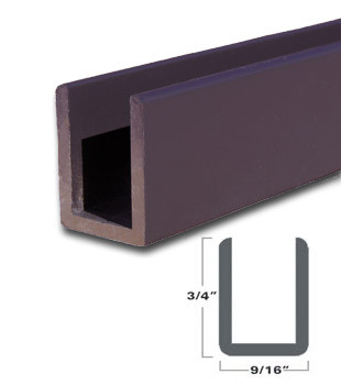 Matte Black Aluminum Deep U-Channel for 3/8" Glass 47" Long | Wholesale ...