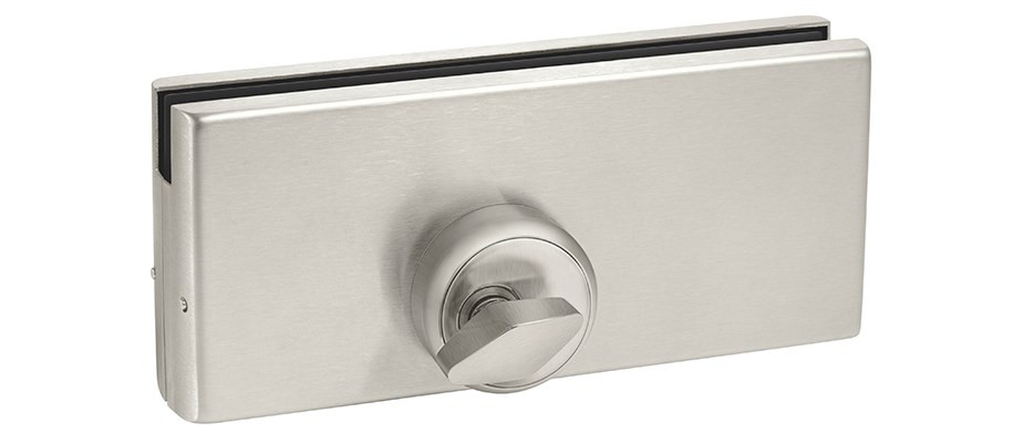 Bottom Glass Door Patch Lock (PFD-100) Satin Stainless Steel ...