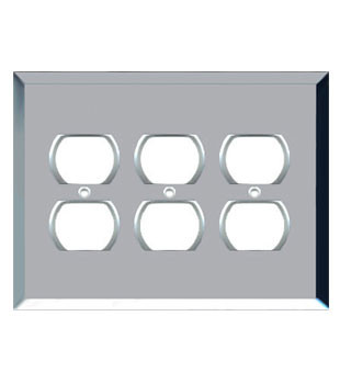 Custom Jumbo Triple Duplex Glass Mirror Outlet Cover Plate | Wholesale ...