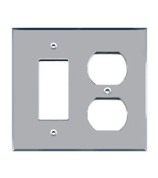 2 Decora + 1 Duplex Acrylic Mirror Outlet Cover Plate | Wholesale Glass ...