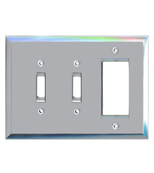 2 Decora + 2 Toggle Glass Mirror Outlet Cover Plate | Wholesale Glass ...