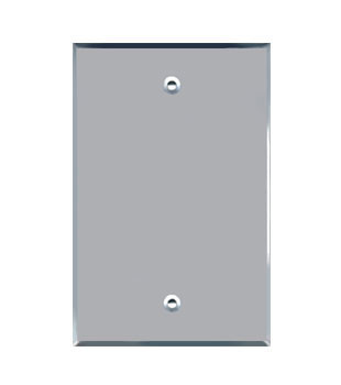 Single Blank Acrylic Mirror Outlet Cover Plate | Wholesale Glass & Supplies