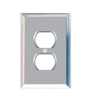 Single Duplex Glass Mirror Outlet Cover Plate | Wholesale Glass & Supplies