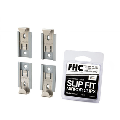 Slip Fit Mirror Clip Set - Nickel Plated