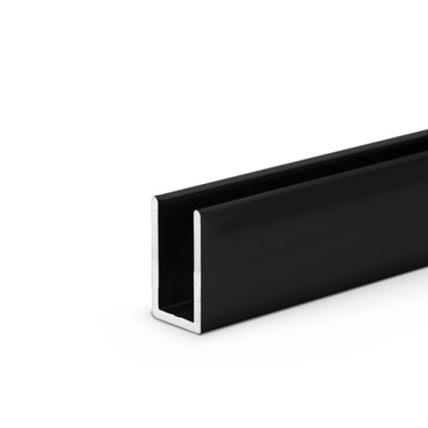 Matte Black Anodized Aluminum 1" Super Deep U-Channel for 3/8" Glass 95 ...
