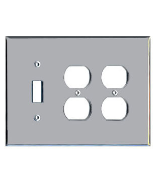 3 Duplex + 1 Toggle Acrylic Mirror Outlet Cover Plate | Wholesale Glass ...