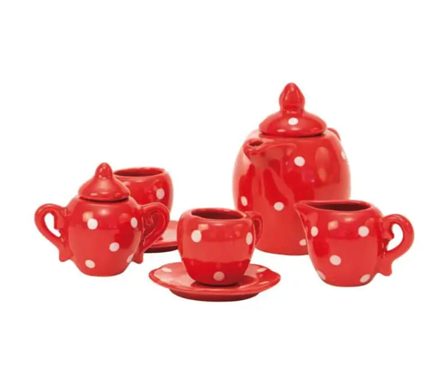 Red Ceramic Tea Set