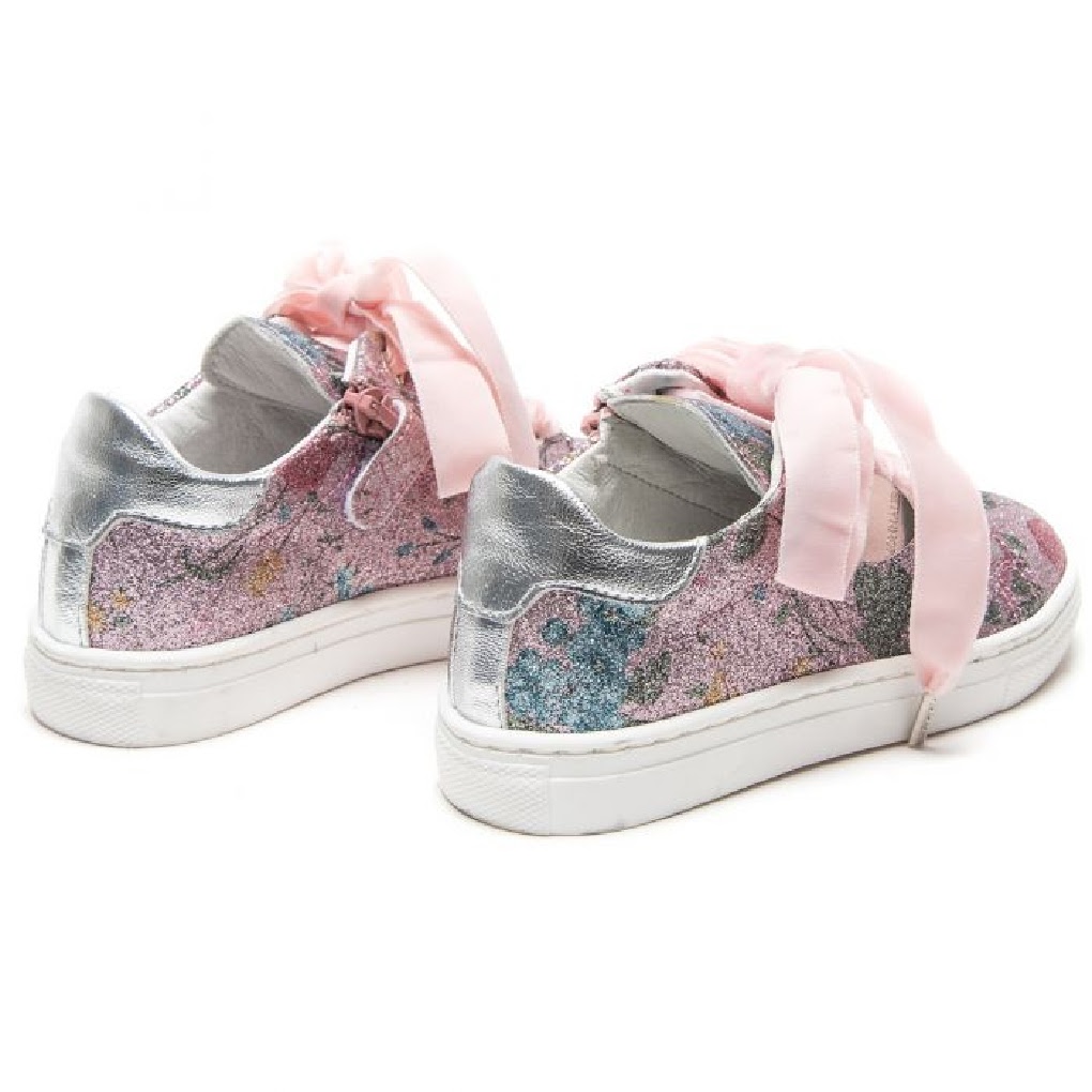 Floral Glitter Shoes for Girls