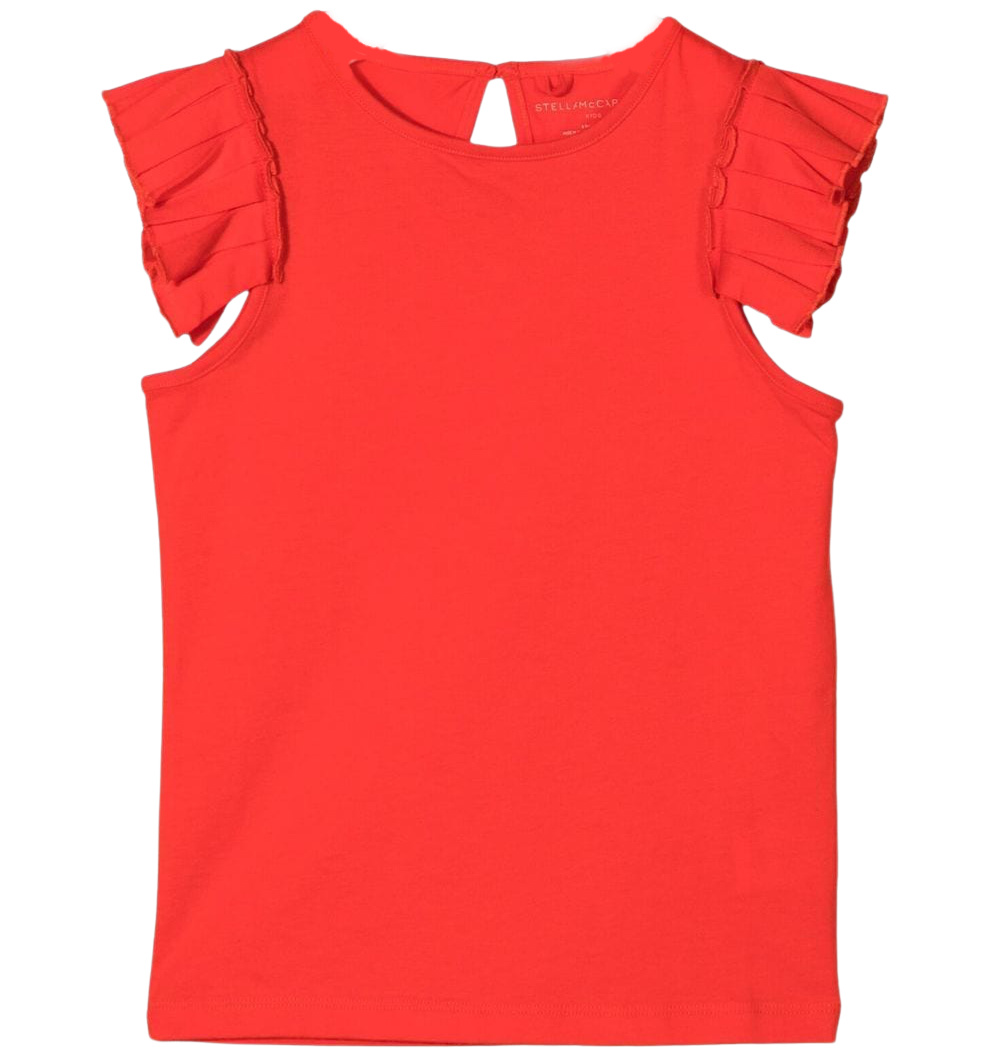 STELLA McCARTNEY KIDS Red Ruffled Tank Top for Girls