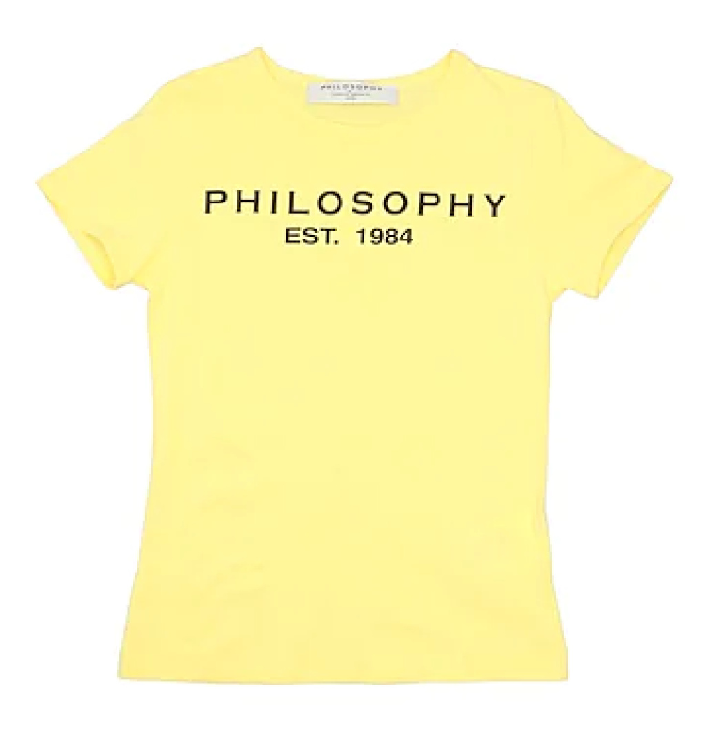PHILOSOPHY di LORENZO SERAFINI Yellow T-Shirt with Logo for Boys and Girls