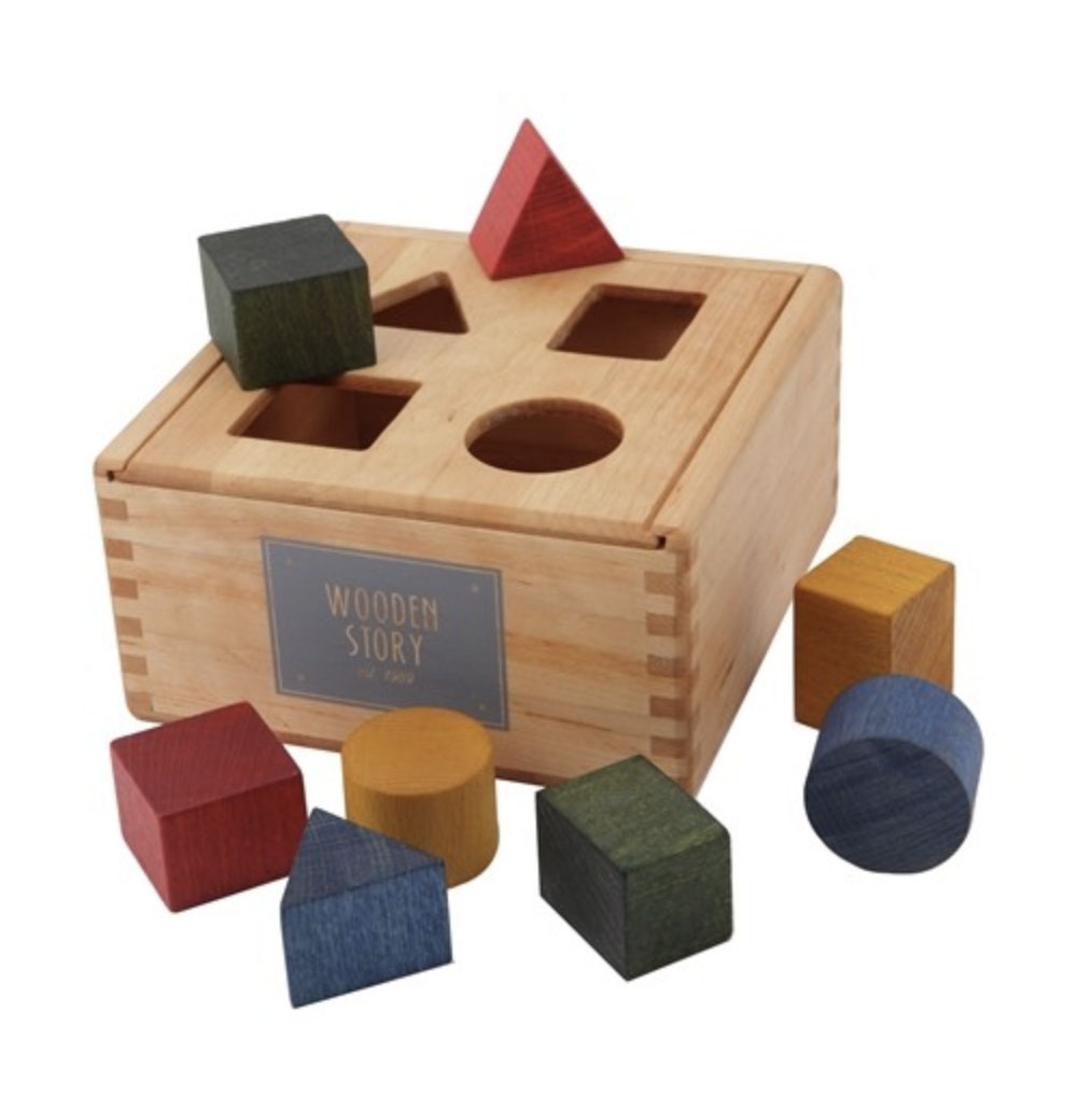 Montessori Rainbow: Wooden Shape Sorter Box