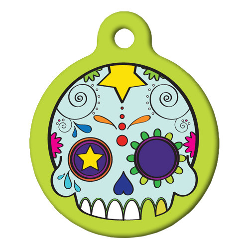 Crown King Prince Dog ID Tag, Blue Enameling, Stainless Steel name Tag