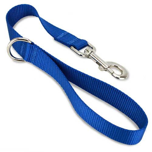 Blue Nylon Short Leash, Traffic Leash, City Leash, Training Leash for Dogs