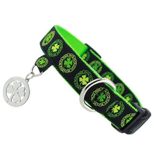 Irish Celtic Dog Collar with Clover | Authentic Irish Design