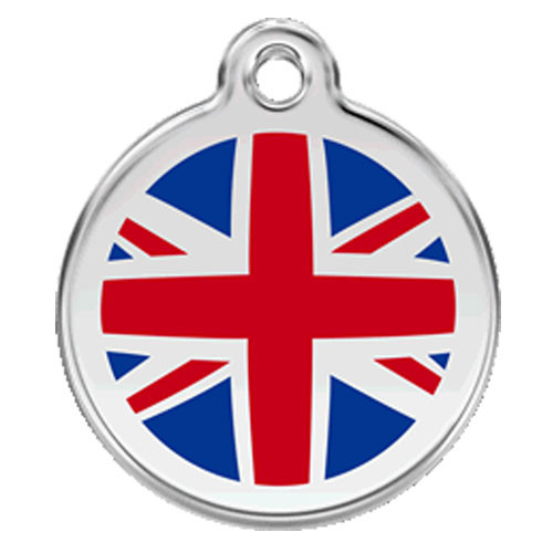 Crown King Prince Dog ID Tag, Blue Enameling, Stainless Steel name Tag