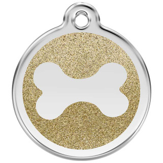 Crown King Prince Dog ID Tag, Blue Enameling, Stainless Steel name Tag