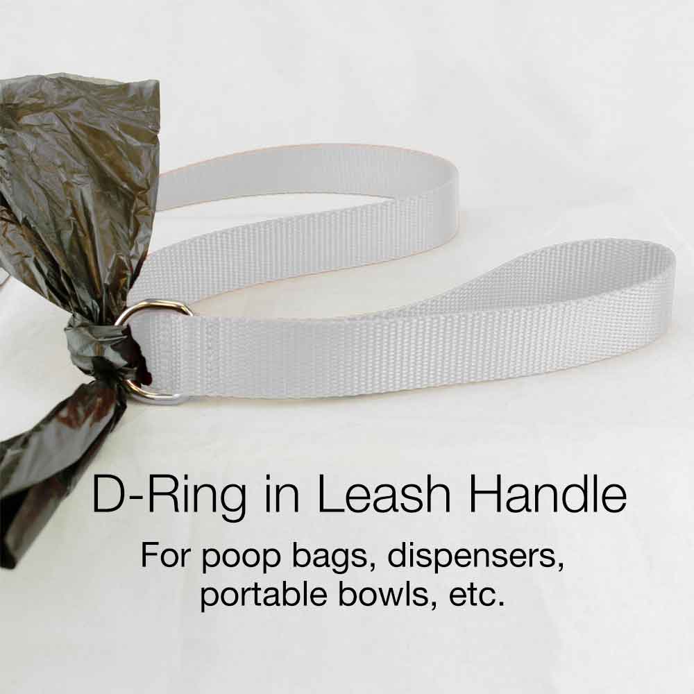 White Dog Leash, Basic Nylon Dog leash in White