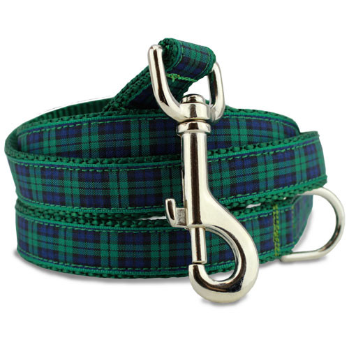 Plaid Dog Leash, Blackwatch Tartan, 4’, 5’, 6’ Leads