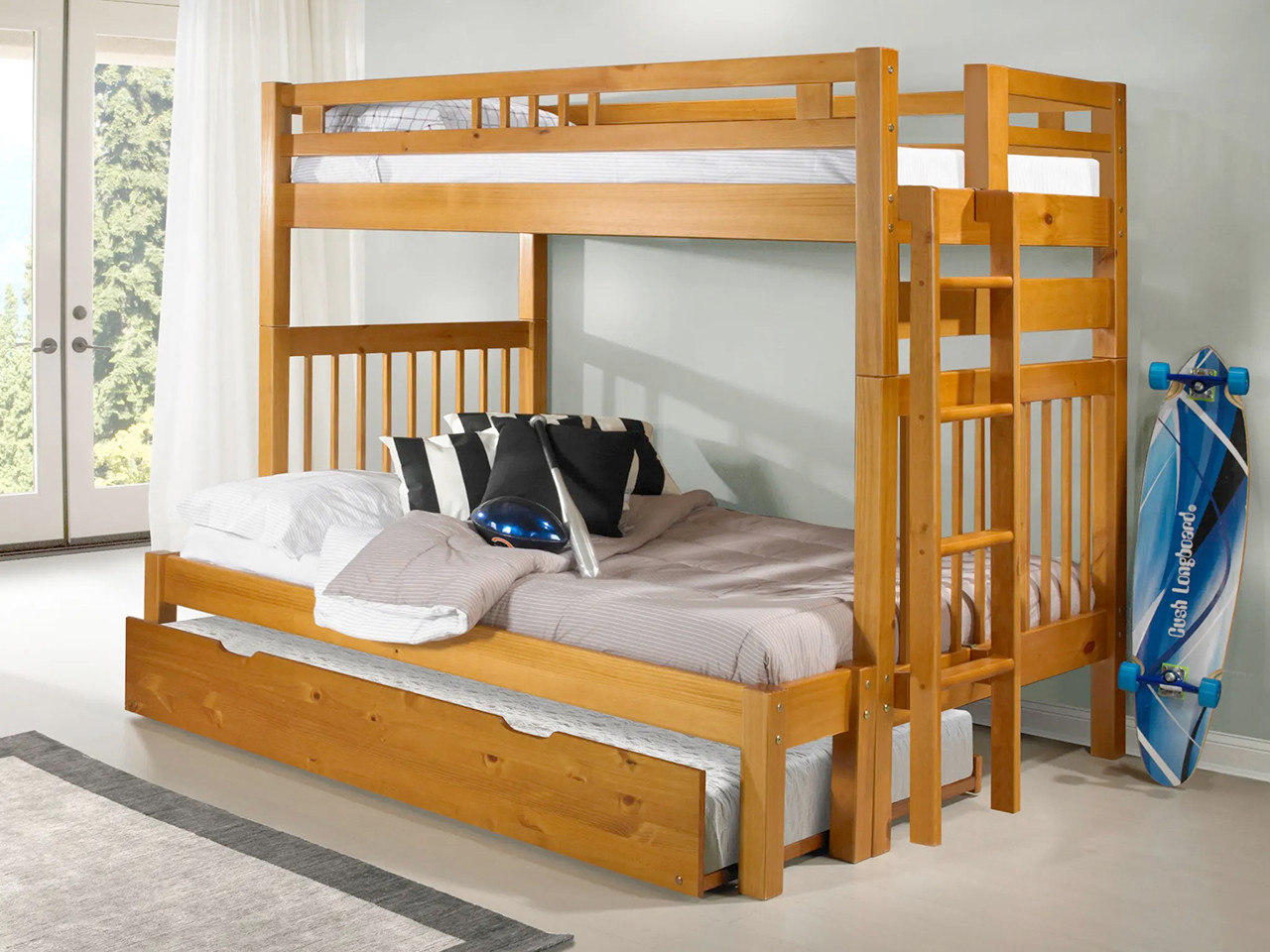 Pine bunk beds with mattress store