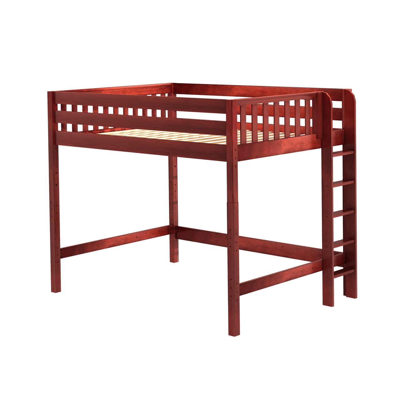 Maxtrix High Loft Bed w/Straight Ladder, Queen - Bedroom Source