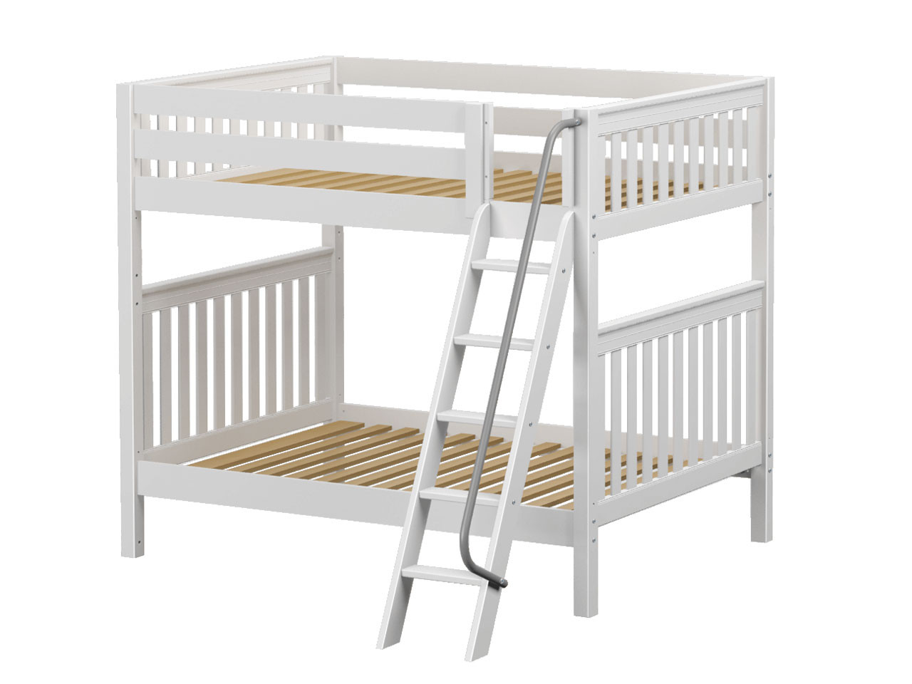 Maxtrix High Bunk Bed w/Angled Ladder, Full/Full - Bedroom Source