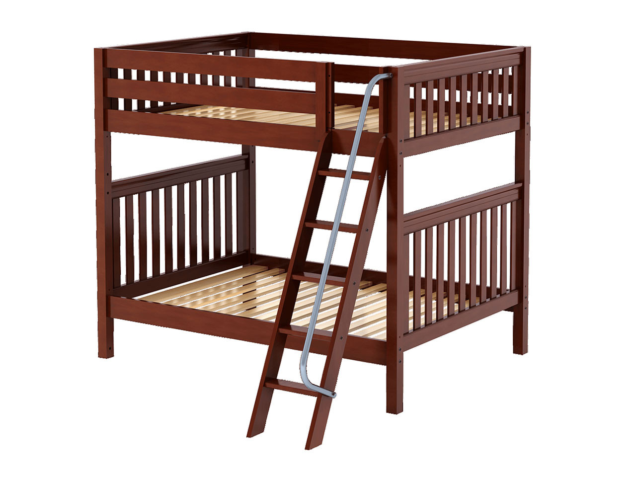 Maxtrix High Bunk Bed w/Angled Ladder, Full/Full - Bedroom Source